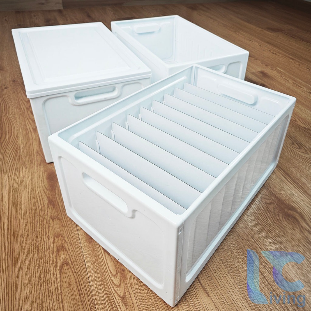 Living C Plastic Clothes Storage Box with Lid, Sturdy, Heavy-Duty ...