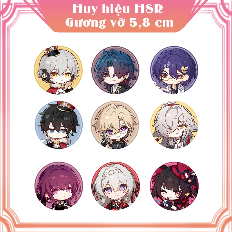Hsr badge 5,8 cm Broken mirror Avatar chibi with many characters ...