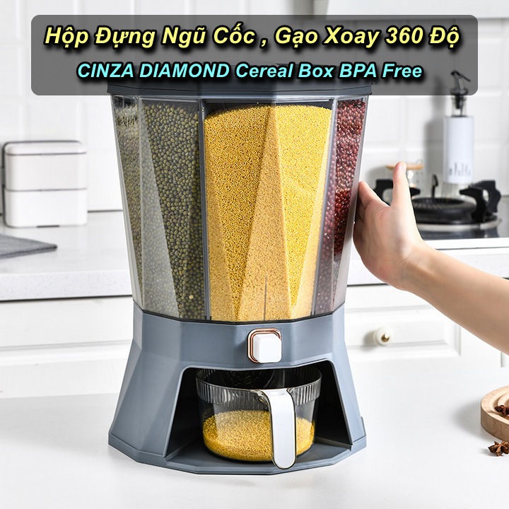 Cinza DIAMOND Cereal Box BPA Free Premium CINZA Rice Box - Home Decor ...
