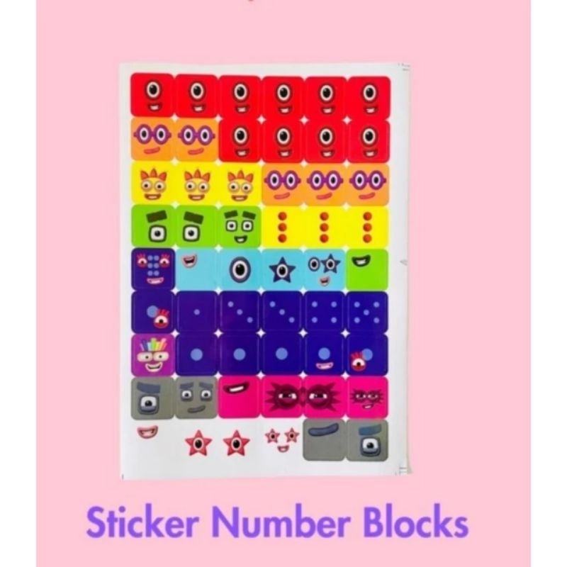 Stiker Stickers NumberBlocks Stickers Linking Cube Number | Shopee ...