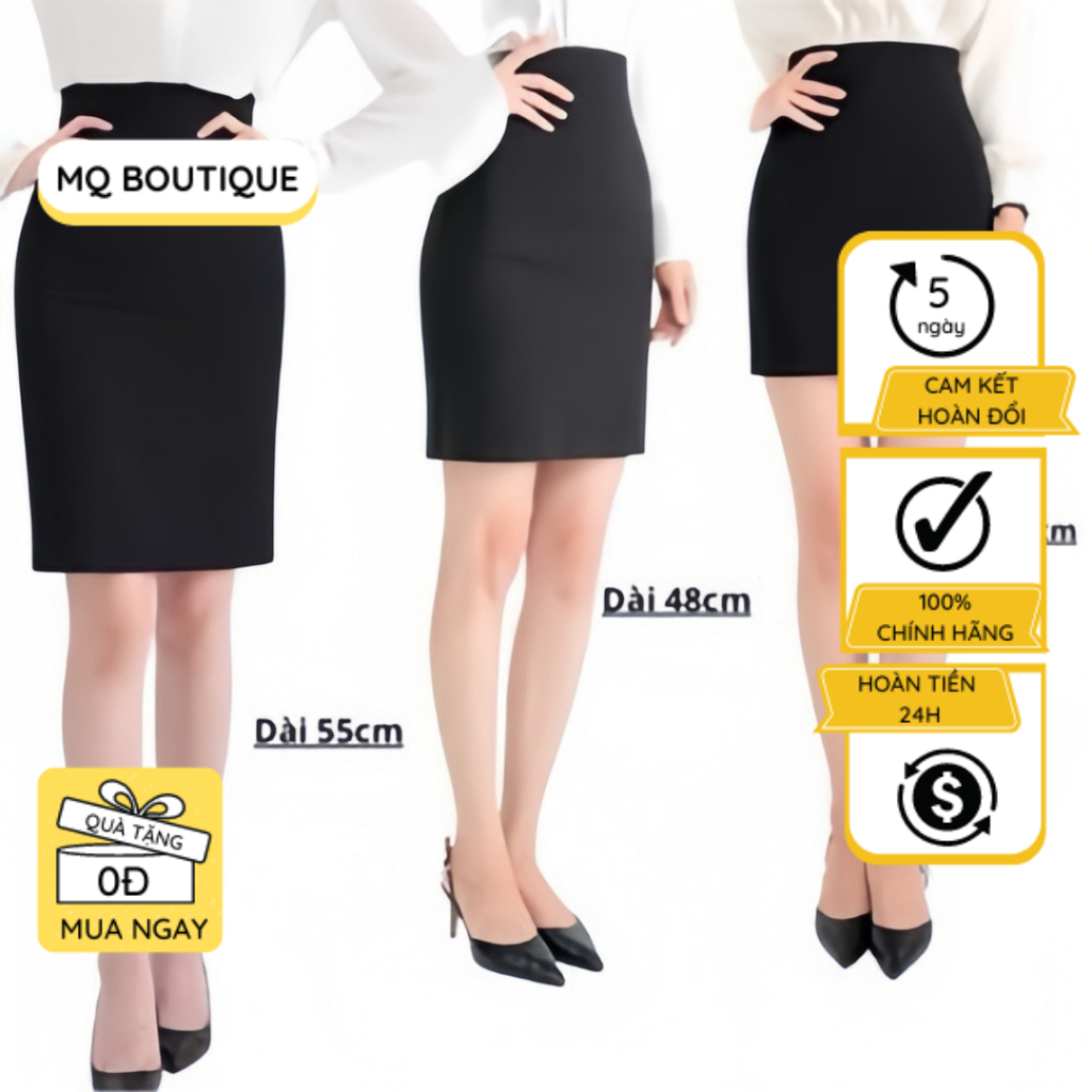 Mq Boutique office pencil skirt with short body skirt over 4-way ...