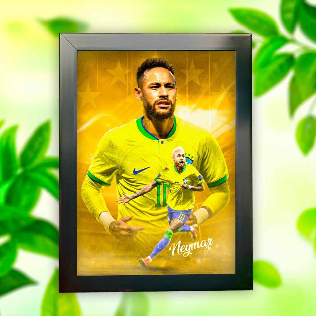 Neymar JR Photo Frame for Room Decor, Neymar Poster for Football ...