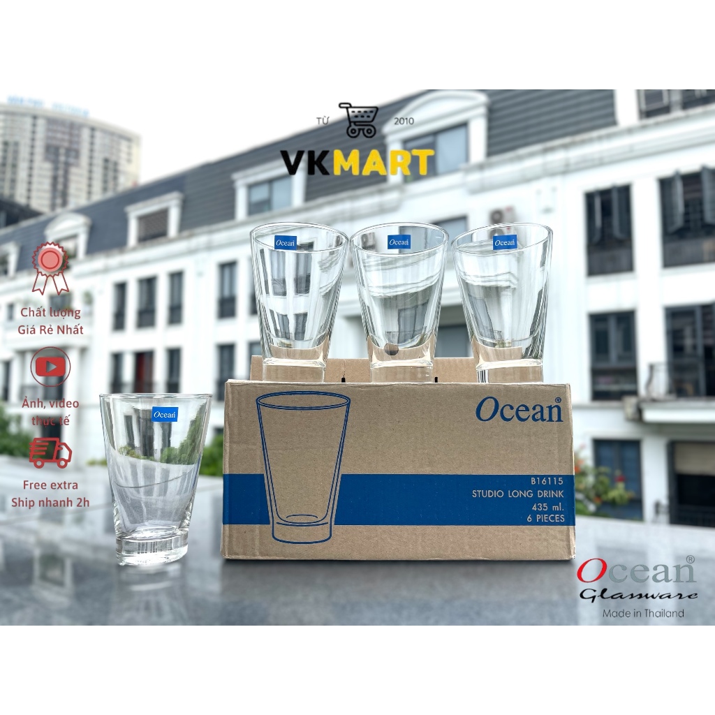 Ocean glass set, tea, Coffee imported from Thailand, B16115 435ml (6 pieces / set) | Shopee ...