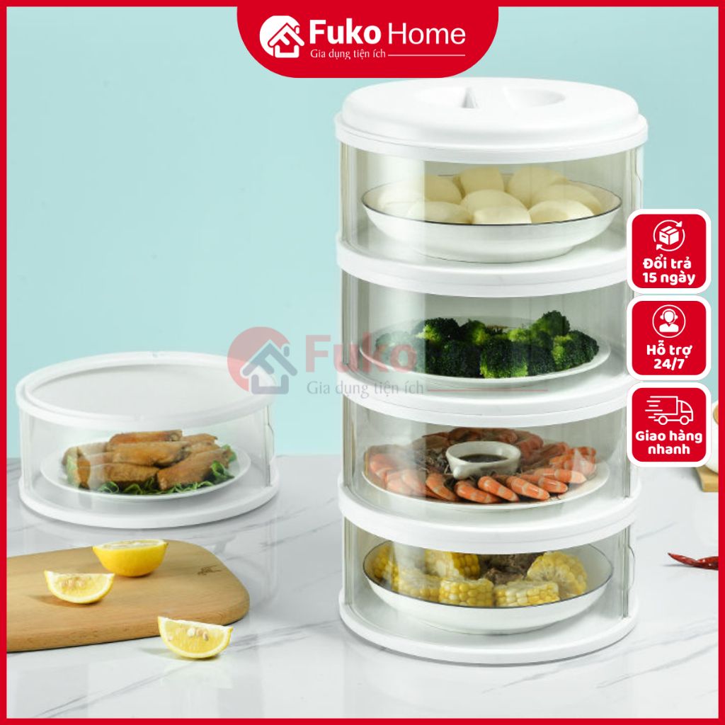Fuko Home Smart Folding 5-Storey Table Cage, Multi-Storey Plastic Table ...