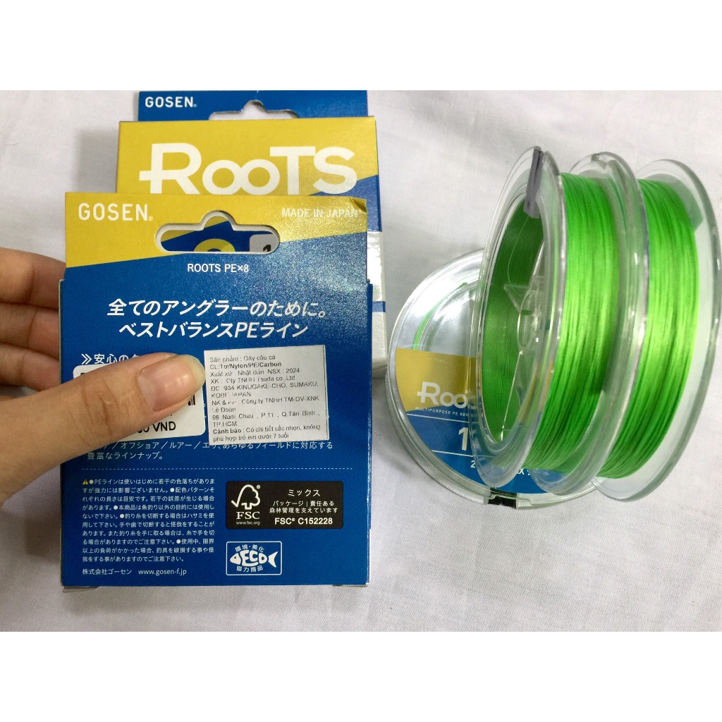 Fishing line - parachute line - PE GOSEN ROOTS PE X8 LIGHT GREEN Made ...