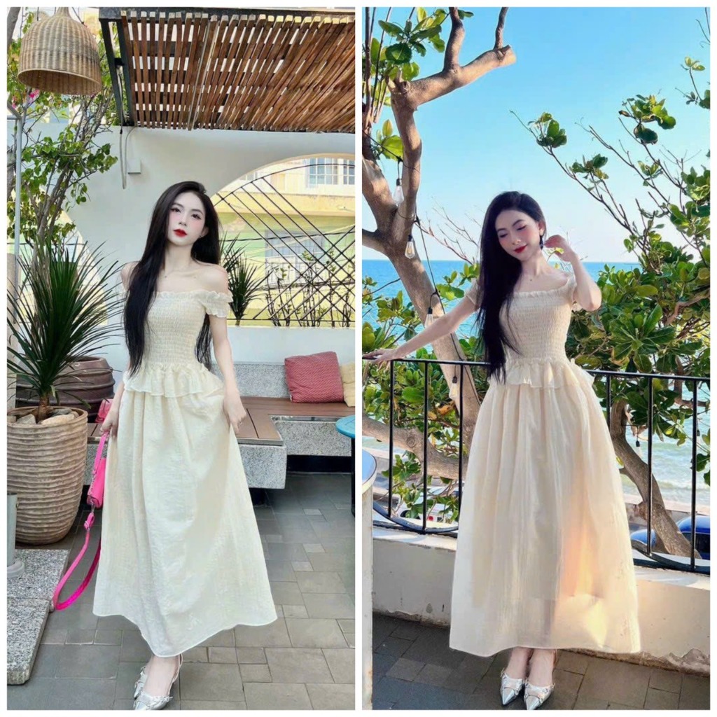 Silk 2-Layer Silk Dress With Late Patchy Elastic Skirt, Flared Tail ...