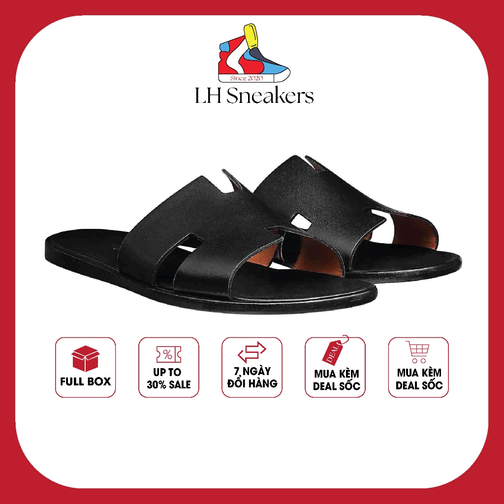 Hm Cow Leather Men Slippers 100% Full Bill Box With Horizontal Strap ...