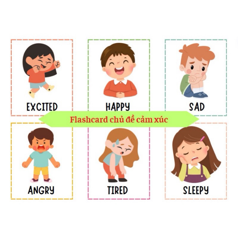 Set of 12 laminated learning cards with emotional theme FLASHCARDS ...
