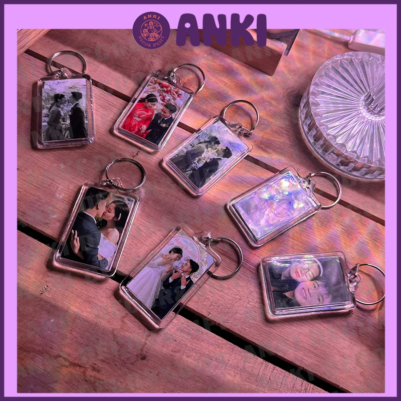 Photo keychain printed on demand. Clear plastic material that can be ...