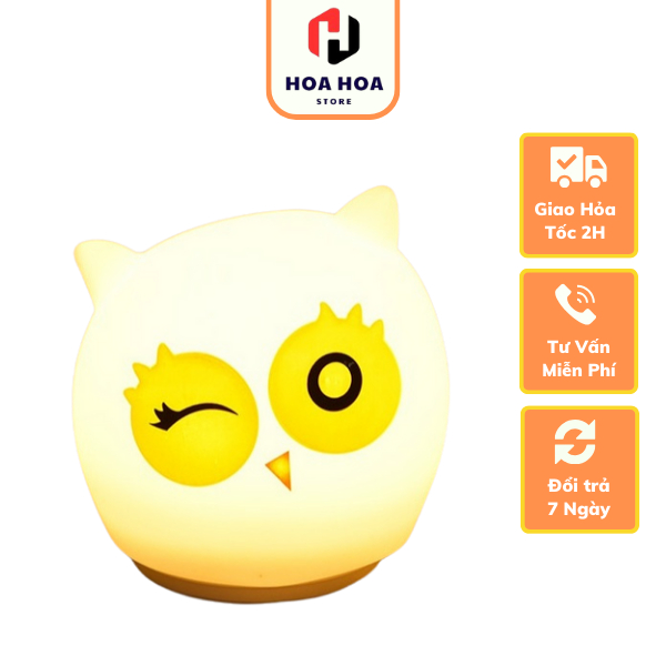 Touch table night light, cute owl shape with remote control | Shopee ...