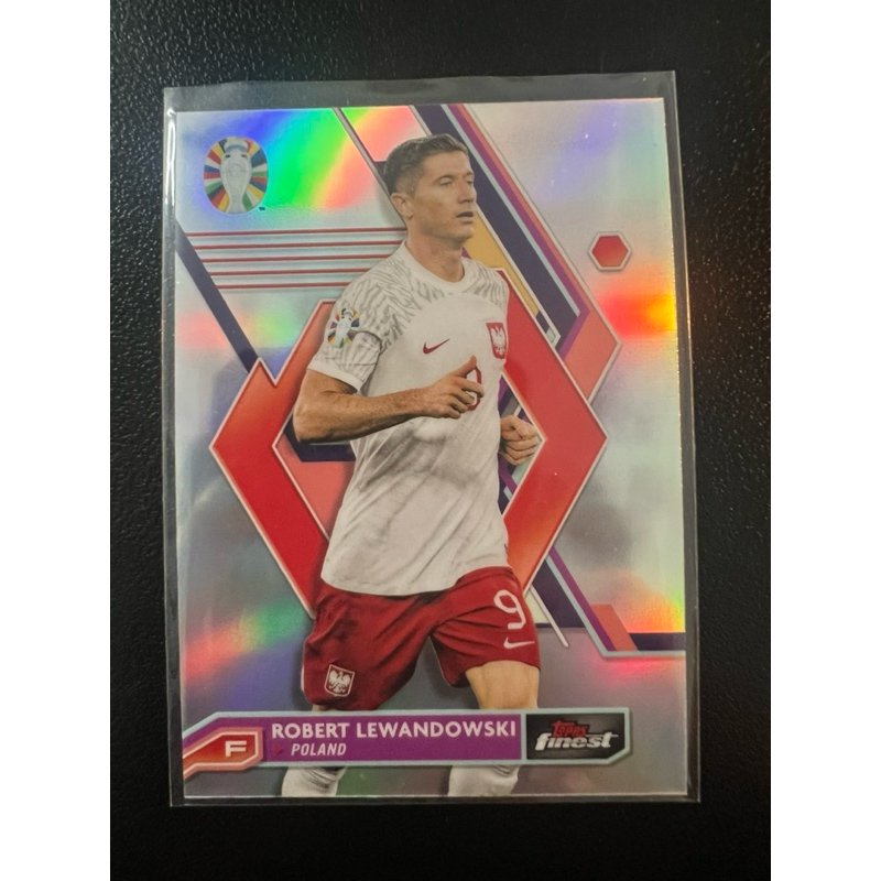 U280 Robert Lewandowski Poland Silver Topps Finest Euro 2024 soccer ...
