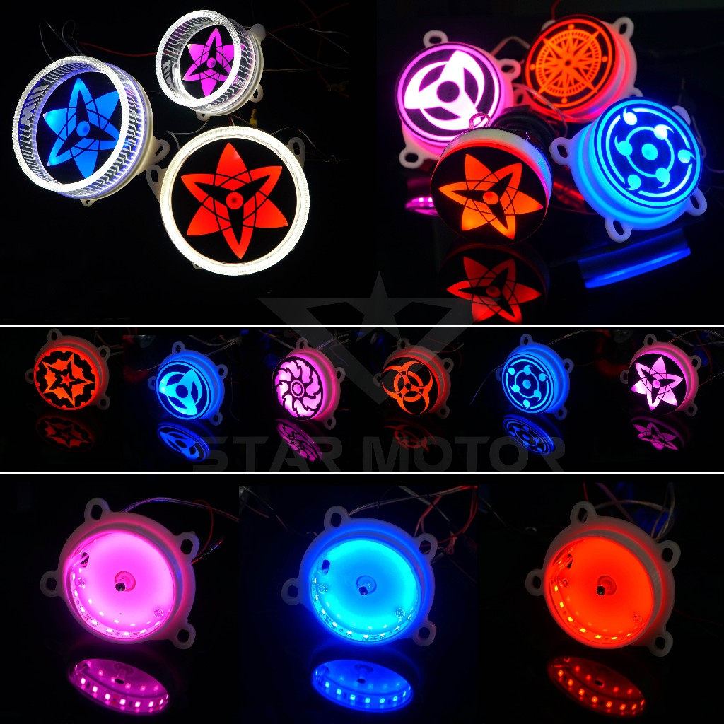 Sharingan rotating Led face mounted on taillights, ball bearing lights ...