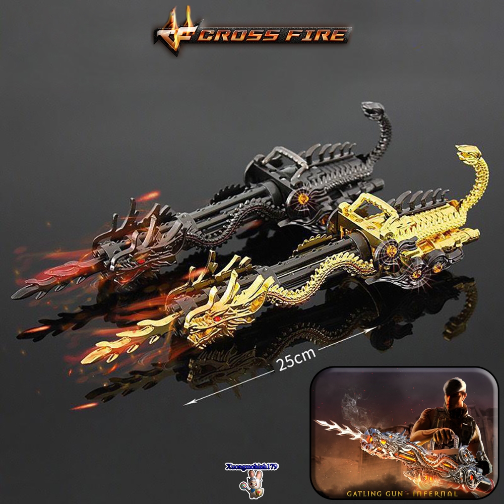 Vip Gatling Infernal Dragon 6-barrel Assault Collectible Model Black ...