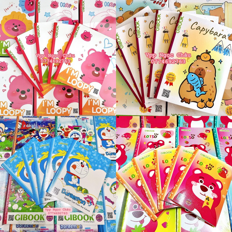 Doremon, LOOPY, CAPYBARA, Strawberry Bear 96 Pages (4 Cells, 5 Cells ...