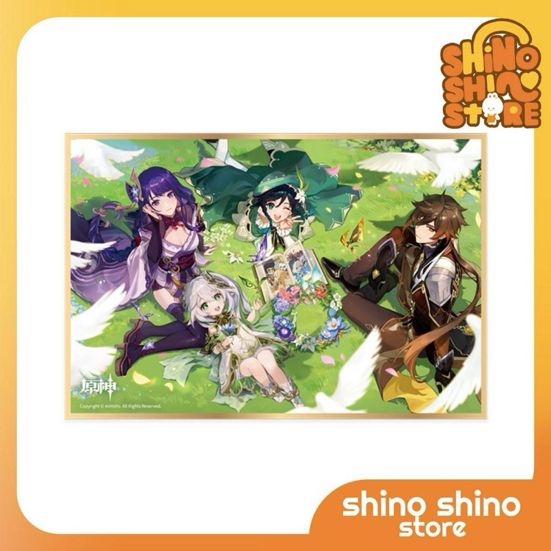 Genuine shikishi four gods hard paper print sign genshin impact ...