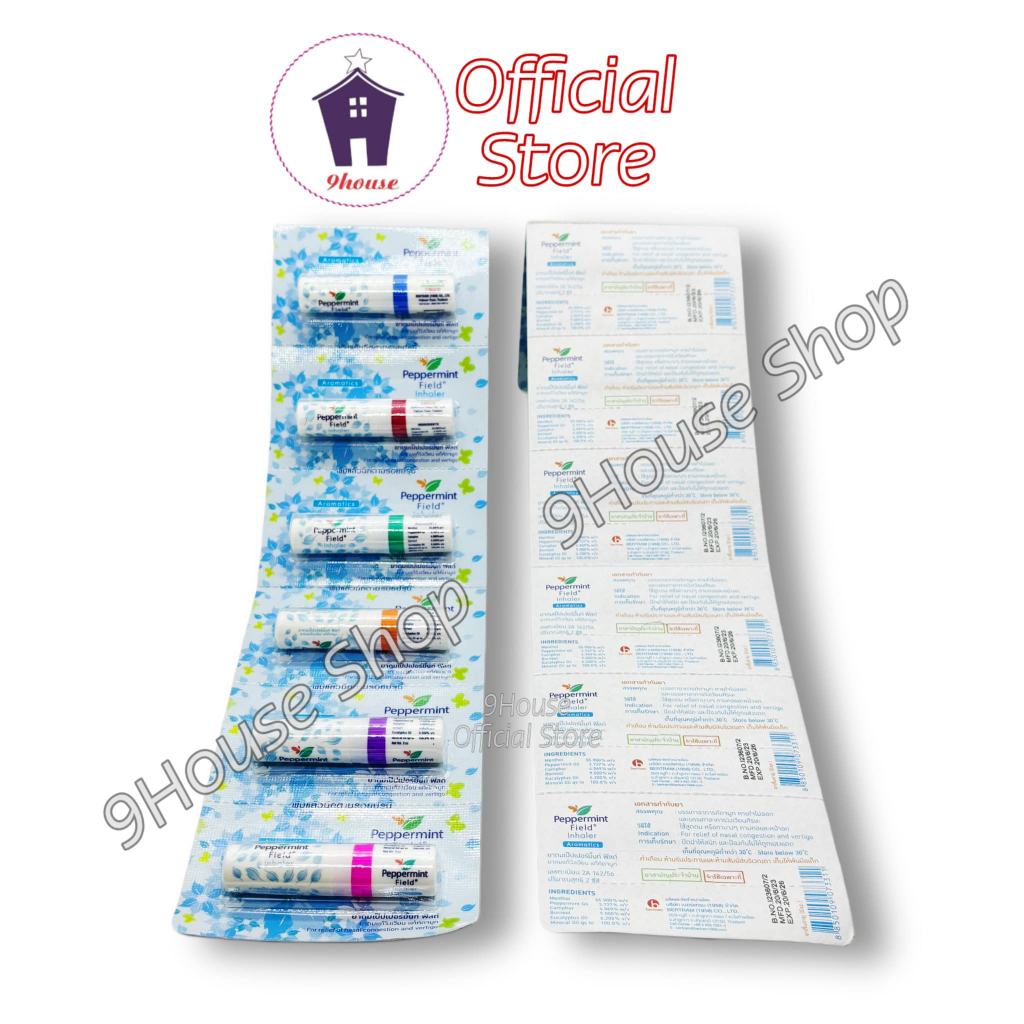 01 PEPPERMINT Thai Lemon Mint Nasal Decongestant Inhaler (2 heads ...