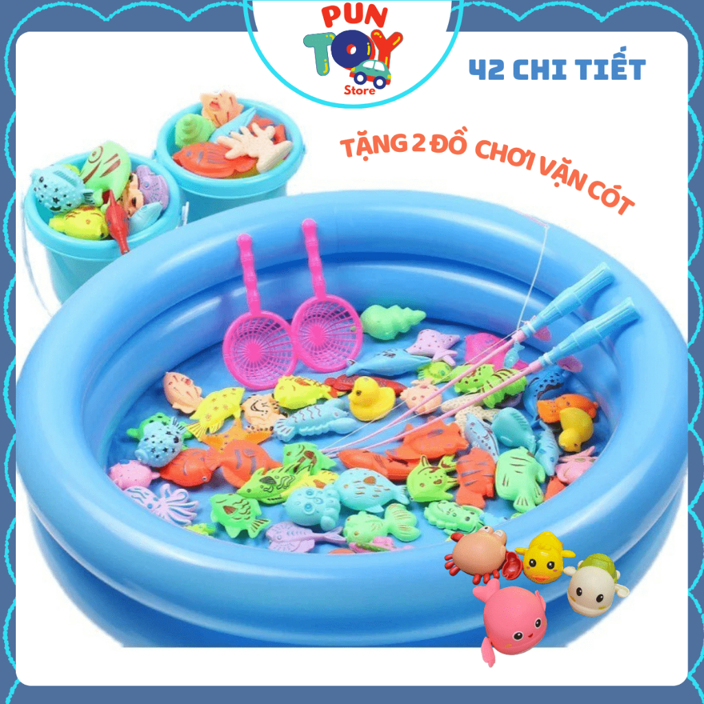 (GIVE 2 TOAD TOYS) Fishing toy set for children with magnets including ...