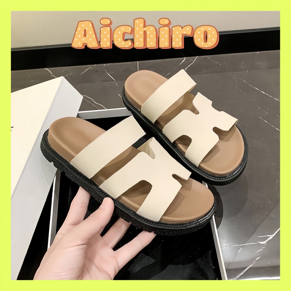 (ORDER 1 SIZE UP) H-SHAPED SLIPPERS WITH 3M LEATHER STRAPS, BEAUTIFUL ...