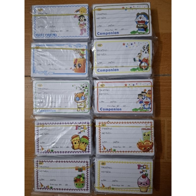 10 notebook LABELS (LARGE, FULL TYPE - with pre-adhesive stickers) for ...