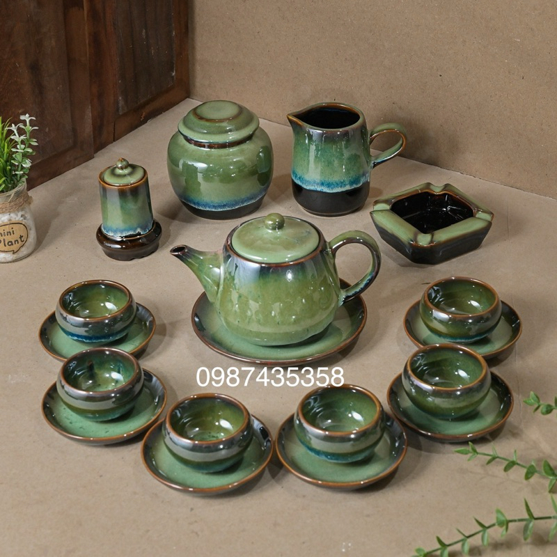 Bat Trang ceramic green fire teapot | Shopee Philippines