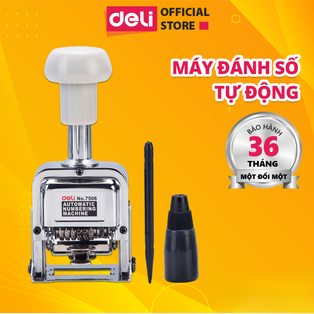 Deli 6-Digit Automatic Number Jump Mark, Metal Number Jump Mark Office ...