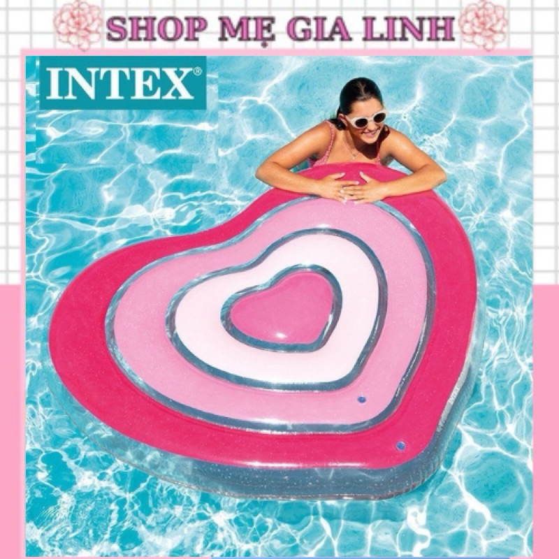 Intex giant heart swimming float 168cm x 142cm - with hand pump and ...