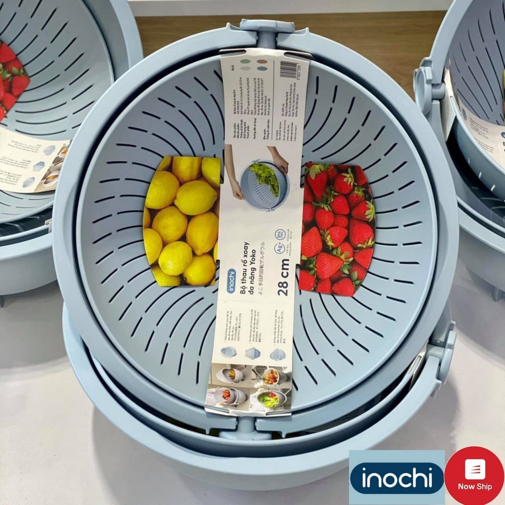 Yoko 28cm multi-function rotating basket set with 2 layers of virgin ...