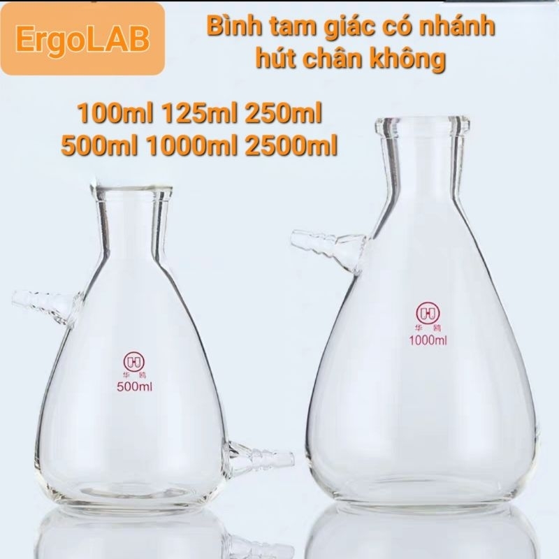 Triangular flask with vacuum branch 100ml 250ml 500ml 1000ml 2000ml ...