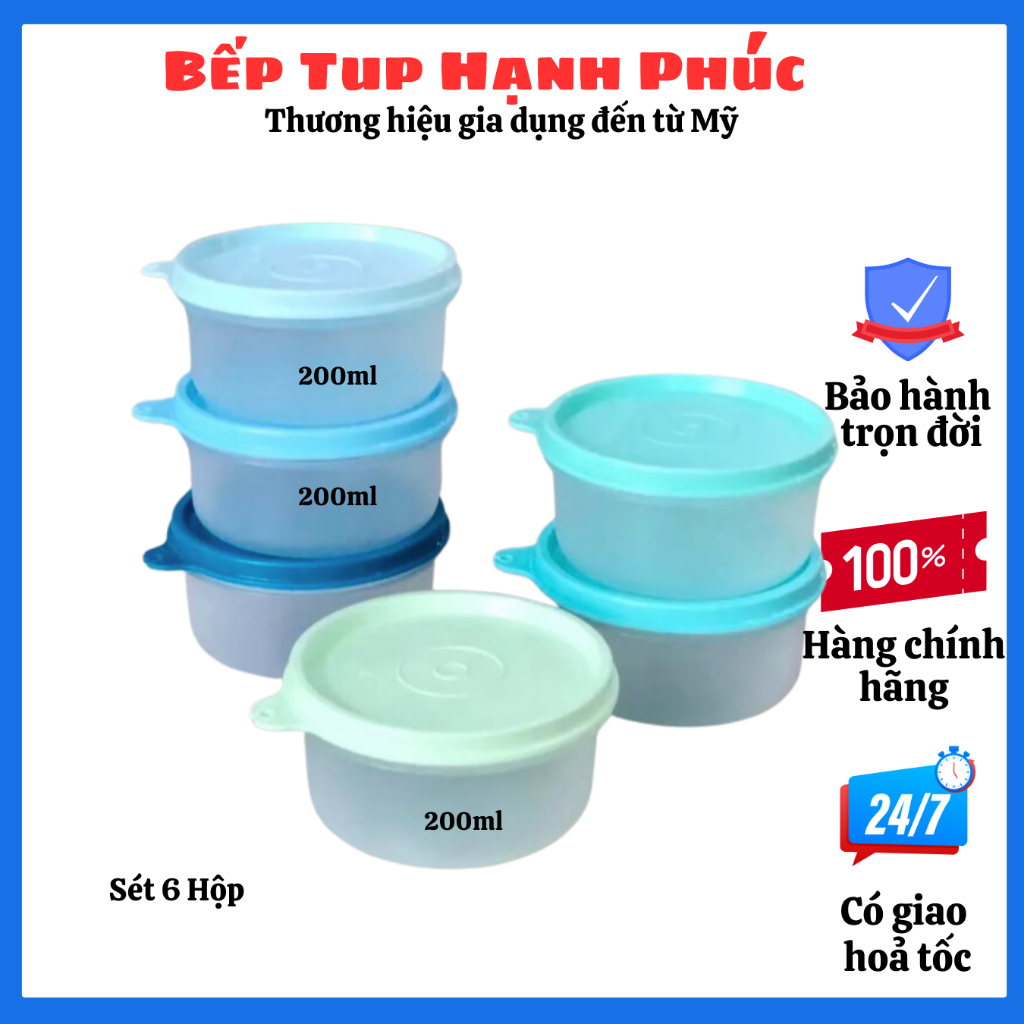 Small Server Food Storage Box Set (06 boxes of 200ml) Genuine ...