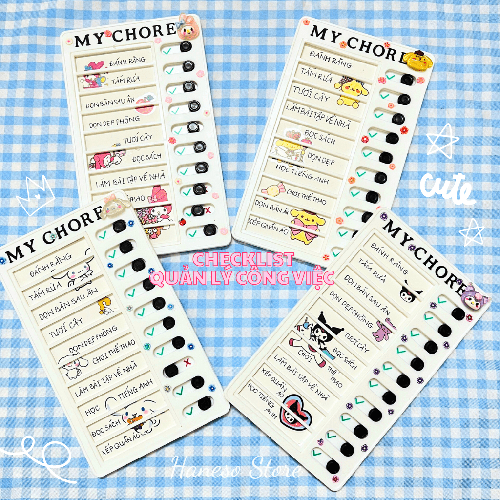Haneso Checklist Planner Sanrio Melody Cinnamoroll Kuromi Baby Todolist ...
