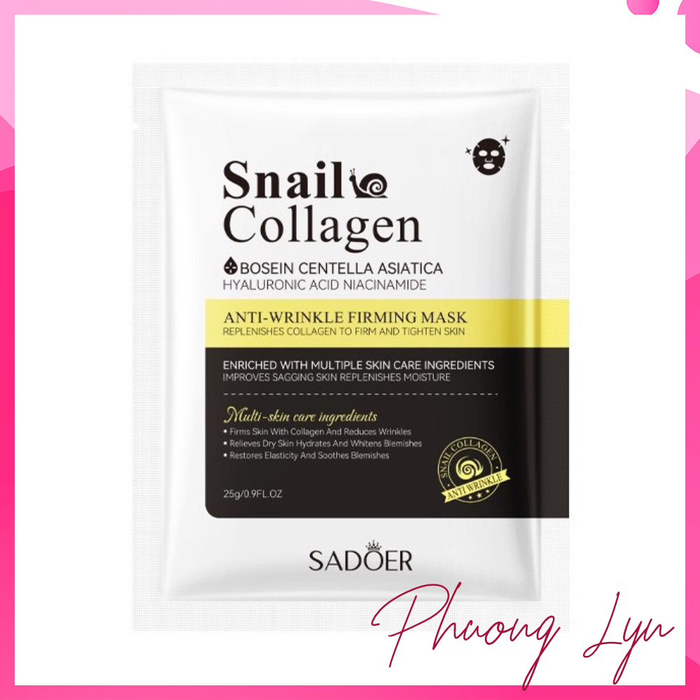 Sadoer Snail Essence Mask Replenishes Collagen Moisturizes, Softens ...