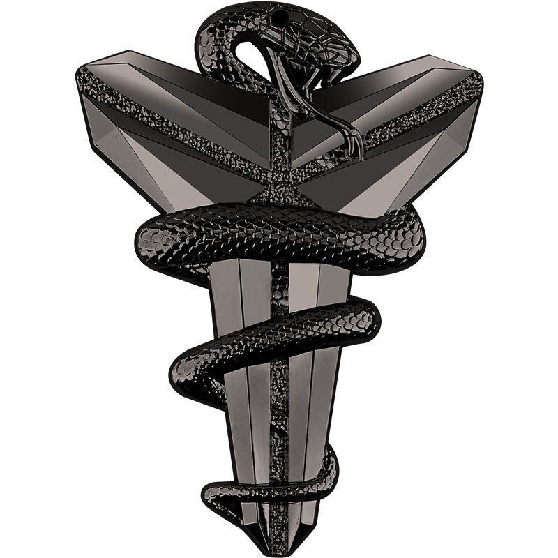 Mamba snake Logo, black 3D metal, super car sticker, creates a super ...