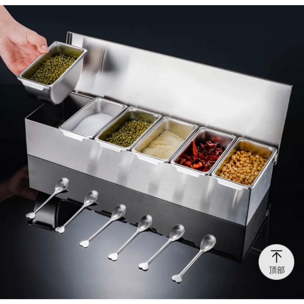 STAINLESS STEEL SPICE TRAY WITH INSTANT COMPARTMENTS (3,4,5,6 ...