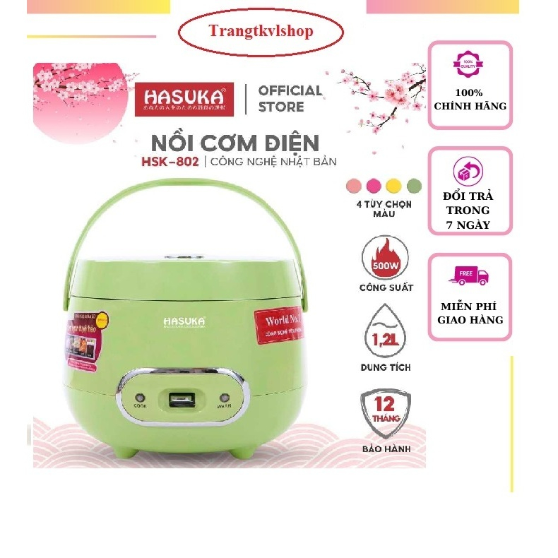 Mini Rice Cooker 1.2L HASUKA HSK-802 Hearts Anti-Stick ceramic Save ...