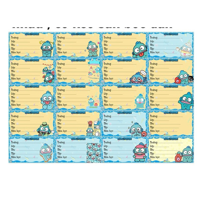 Hangyodon Sanrio notebook labels 60 different images/sanrrio stickers ...