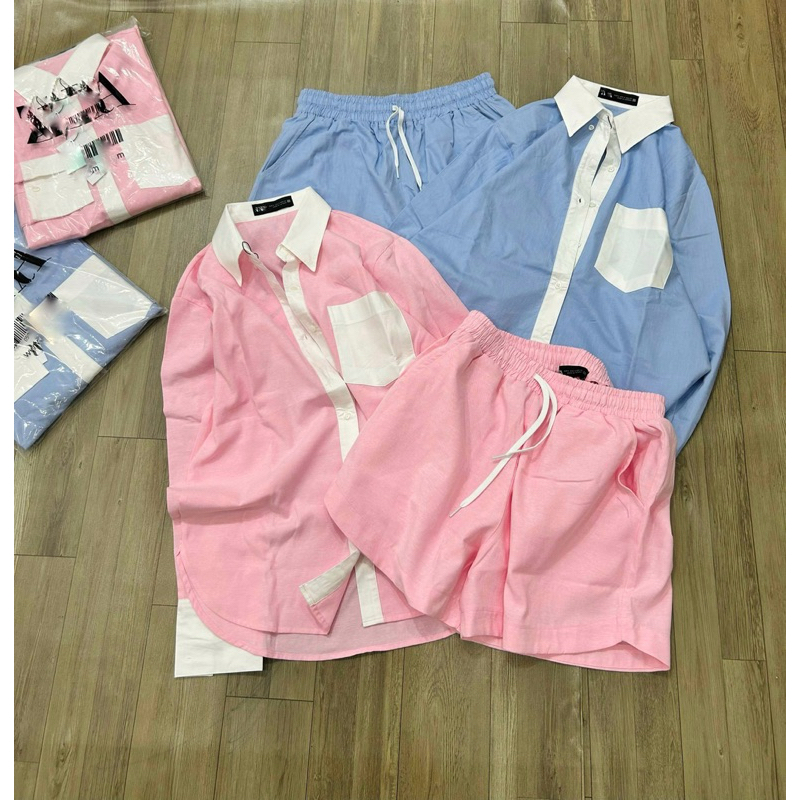 Zr women's LONG-SLEEVE SHORT Set made of high-quality OXFORD fabric ...