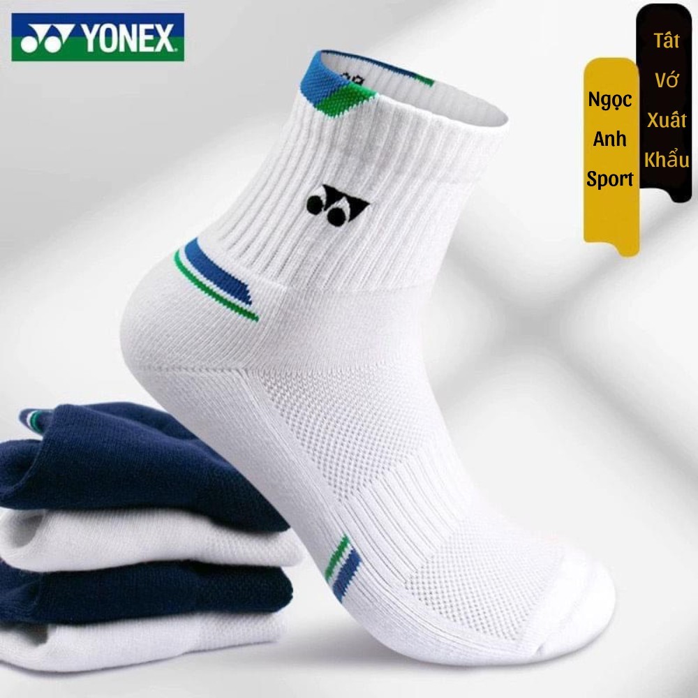 Yonex White mixed color badminton socks, thick anti-slip socks with ...