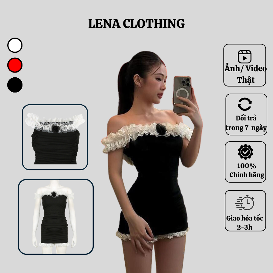 Women's off-the-shoulder bodycon dress with flowers on the chest ...