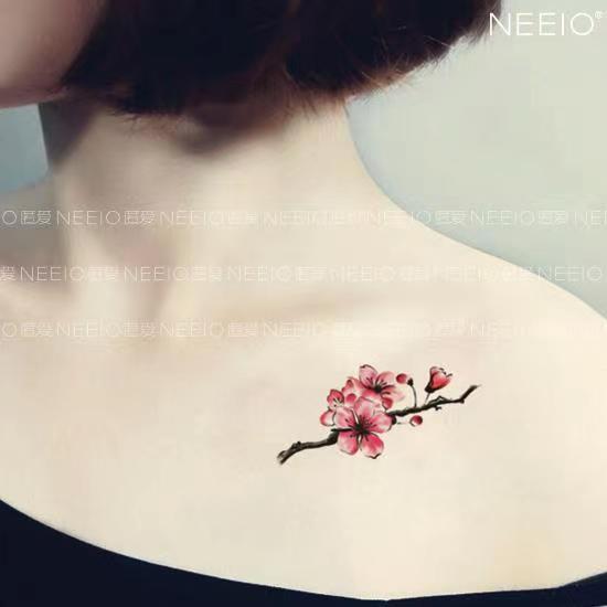 Women's plum blossom waterproof and long-lasting temporary tattoo ...