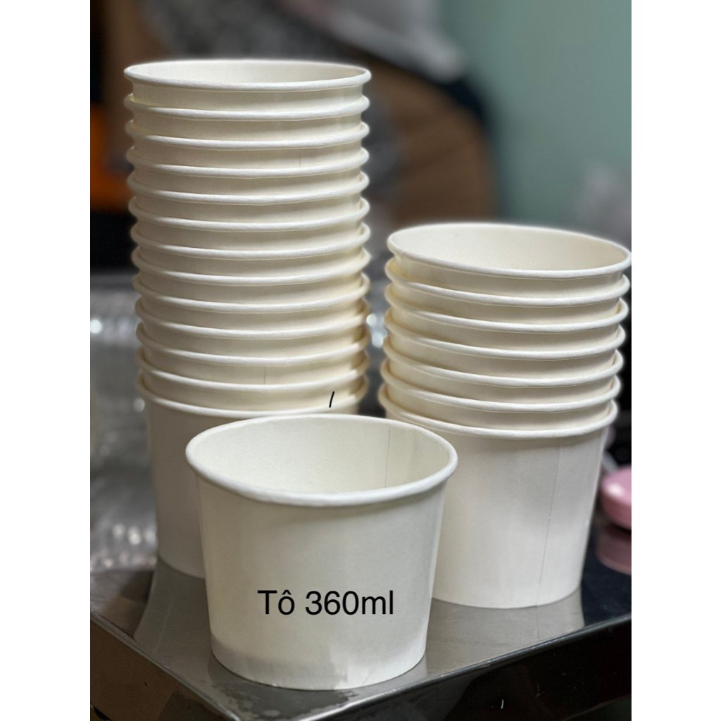 Combo of 50 white paper bowls with or without lid 360ml | Shopee ...