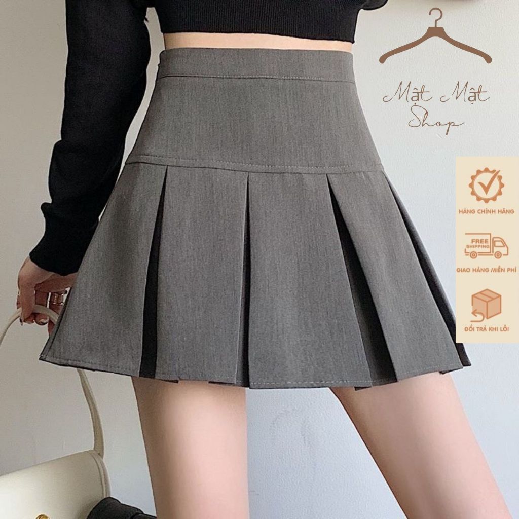 Pleated A-line Tennis skirt with inner lining high waist Tennis skirt ...