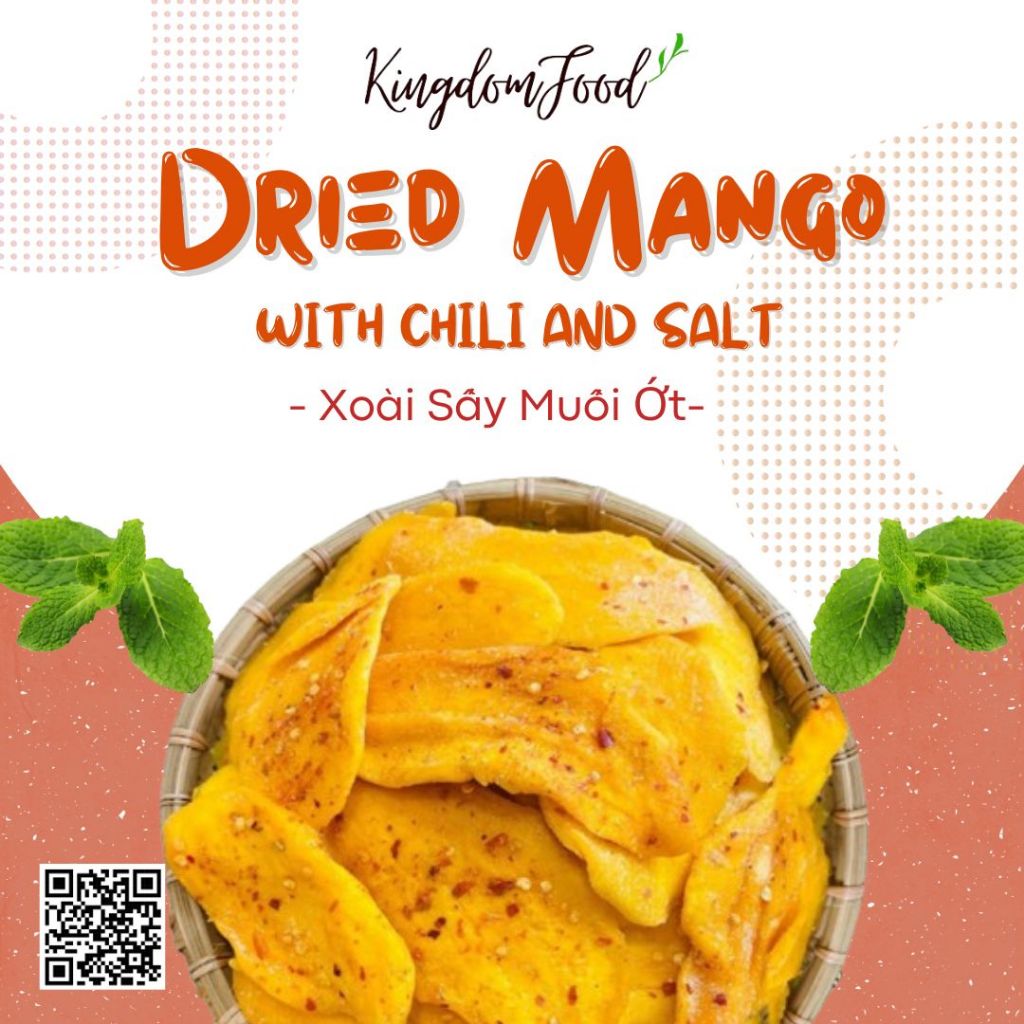 500g VNXK dried mango with salt and chili, moderately sweet, slightly ...