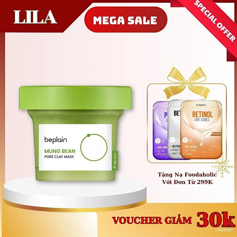Beplain Mung Bean Pore Clay Sebum Mask | Shopee Philippines