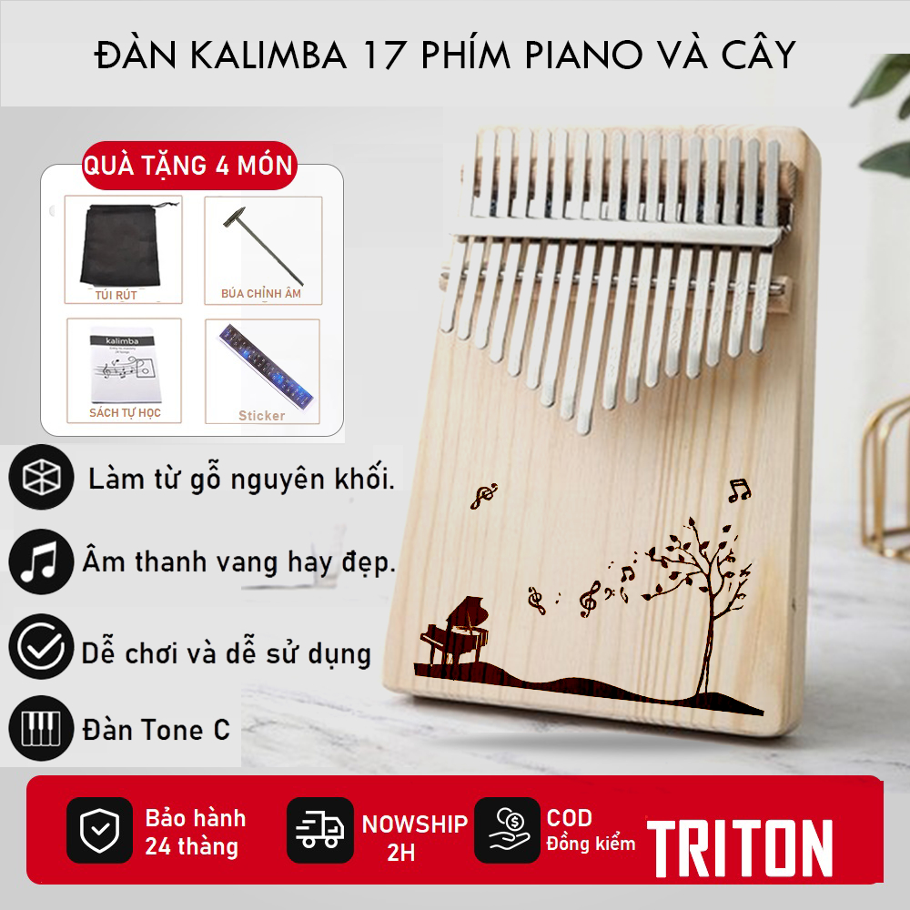 Kalimba TRITON ZE17 With Laser Engraved Full Set Of Accessories 4 Piece ...