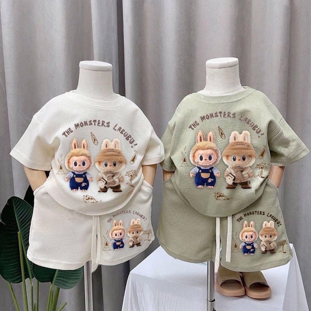 (no bag) CUTE LABUBU CLOTHING SET WITH HONEYCOMB Toothpick FOR BABY 7 ...