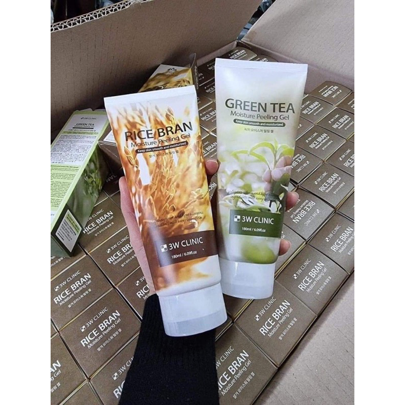 3w CLINIC Exfoliating Green Tea Extract, Gel Rice Filling 180ml ...