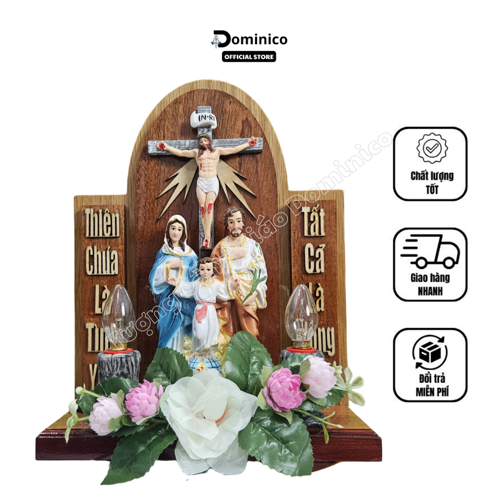 Beautiful Small Size Catholic Altar Full of Flower Accessories + Lights ...