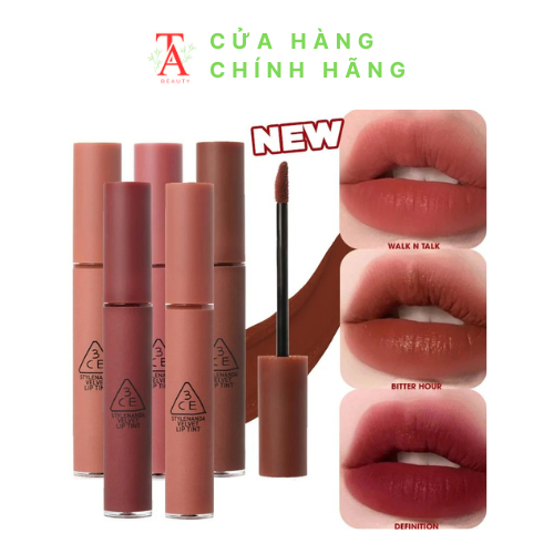 [5 New Colors] 3CE Velvet Lip Tint Bitter Hour Walk N Talk Definition ...