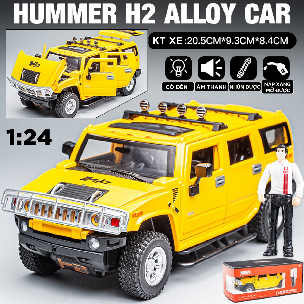 Hummer H2 full open car model 1:24 scale BMB K2-25-A OT170 | Shopee ...