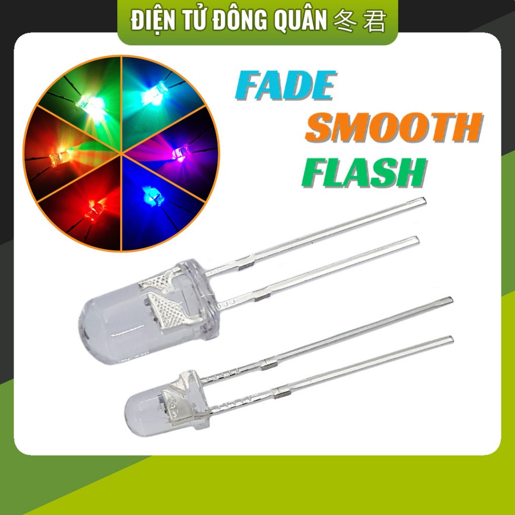 [HCM] 2-pin RGB led 7 Color Self-Blinking Super Bright (10 Leds ...